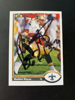 Rueben Mayes Signed 1991 Upper Deck #230 Card New Orleans Saints ...