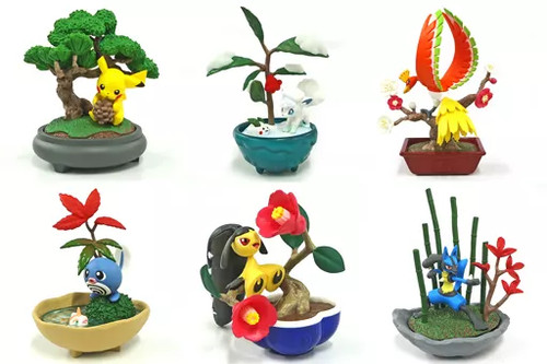 Pokemon Pocket BONSAI Candy Toy Set 6pcs Pikachu Alola Vulpix Lucario ...