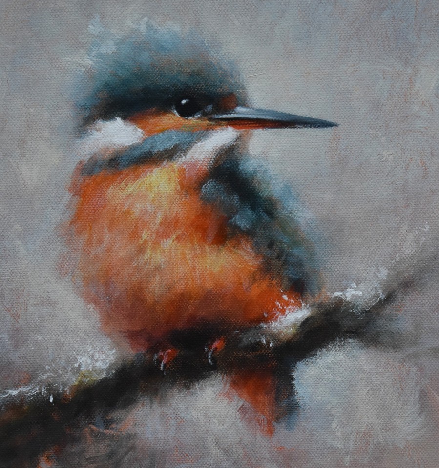 Lovely John Silver Original Acrylic Painting Of A Kingfisher Bird | eBay UK