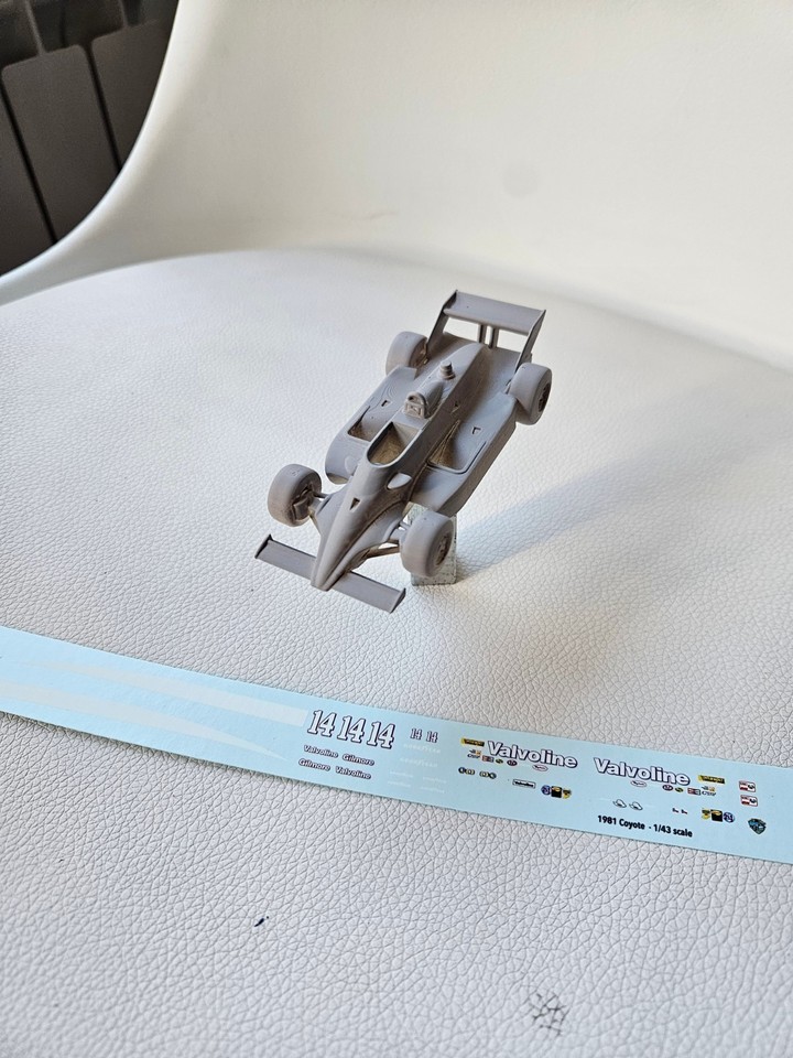 1/43 COYOTE FORD 1971 WING EFFECT. AJ FOYT + DECALS. NOT TAMEO, TNV ...