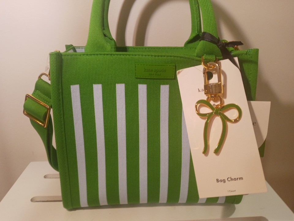 NEW Kate Spade New York x Target Green Blue Stripe Knit Crossbody Bag ...