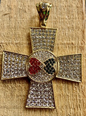 Elvis Presley 70s Crystal Maltese Cross Pendant | eBay