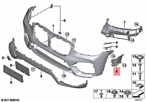 Genuine BMW X3 G01 X3 18d TX11 TX12 TX15 Air Curtain Right 51117418414 ...