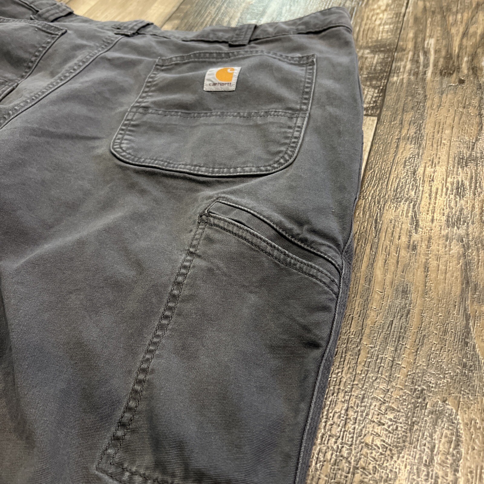 Carhartt Rugged Flex Relaxed Fit Gray Canvas Work Pants Mens Sz 38x32 ...