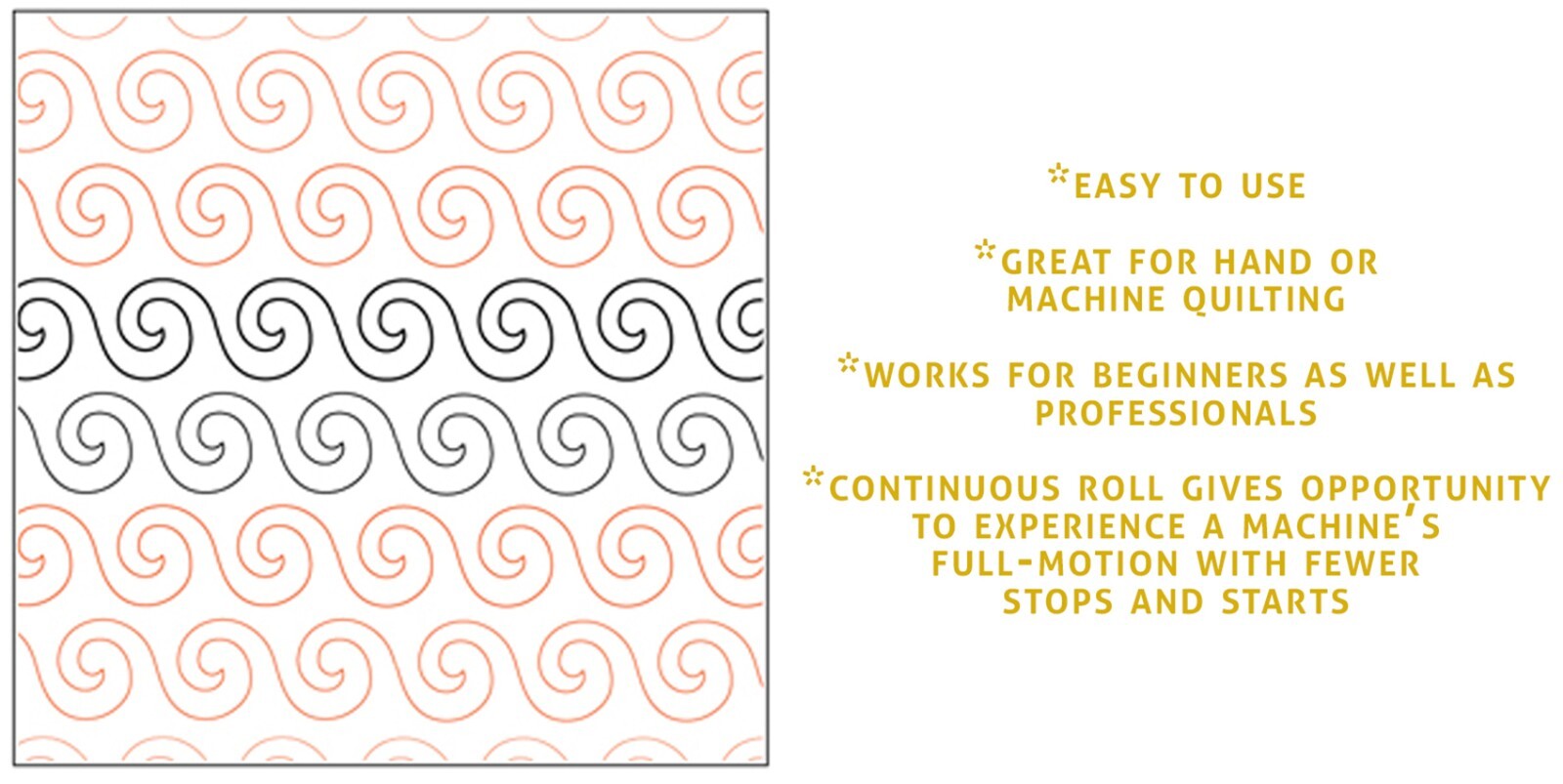 Pantograph Quilting Waves Swirl Quilt Pattern Longarm Machine Wavy ...
