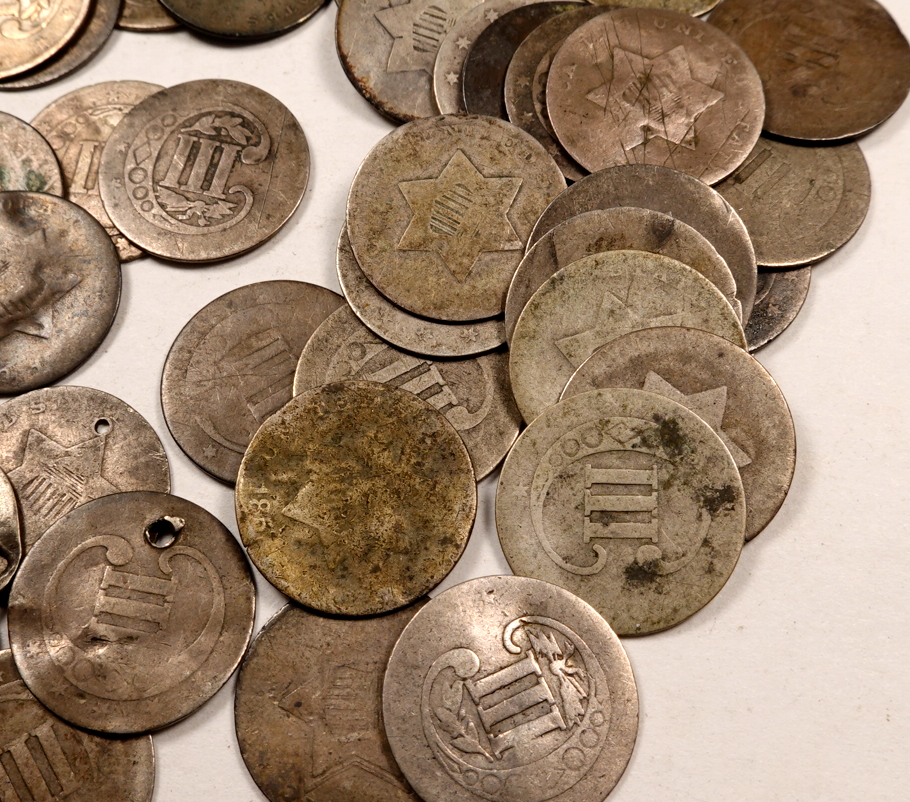 2x 1851-1873 Random SILVER Three Cent Coin (3 Cent) Lot ~ 2 Coin Set | eBay