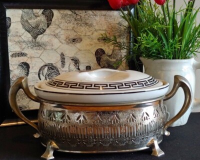 Antique Guernsey Cooking Ware Casserole Vegetable Covered Baking Dish w ...