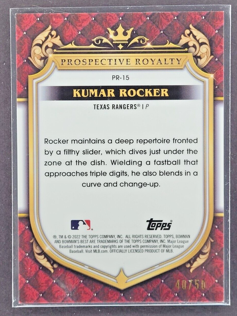 KUMAR ROCKER - Texas Rangers: Auto, Refractor, SPs, 1sts - ** Pick ...