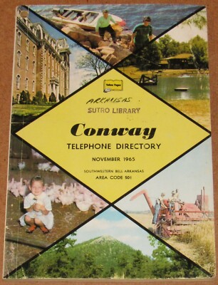 1965 ARKANSAS TELEPHONE DIRECTORY, AREA CODE 501, CONWAY, RESIDENTIAL ...