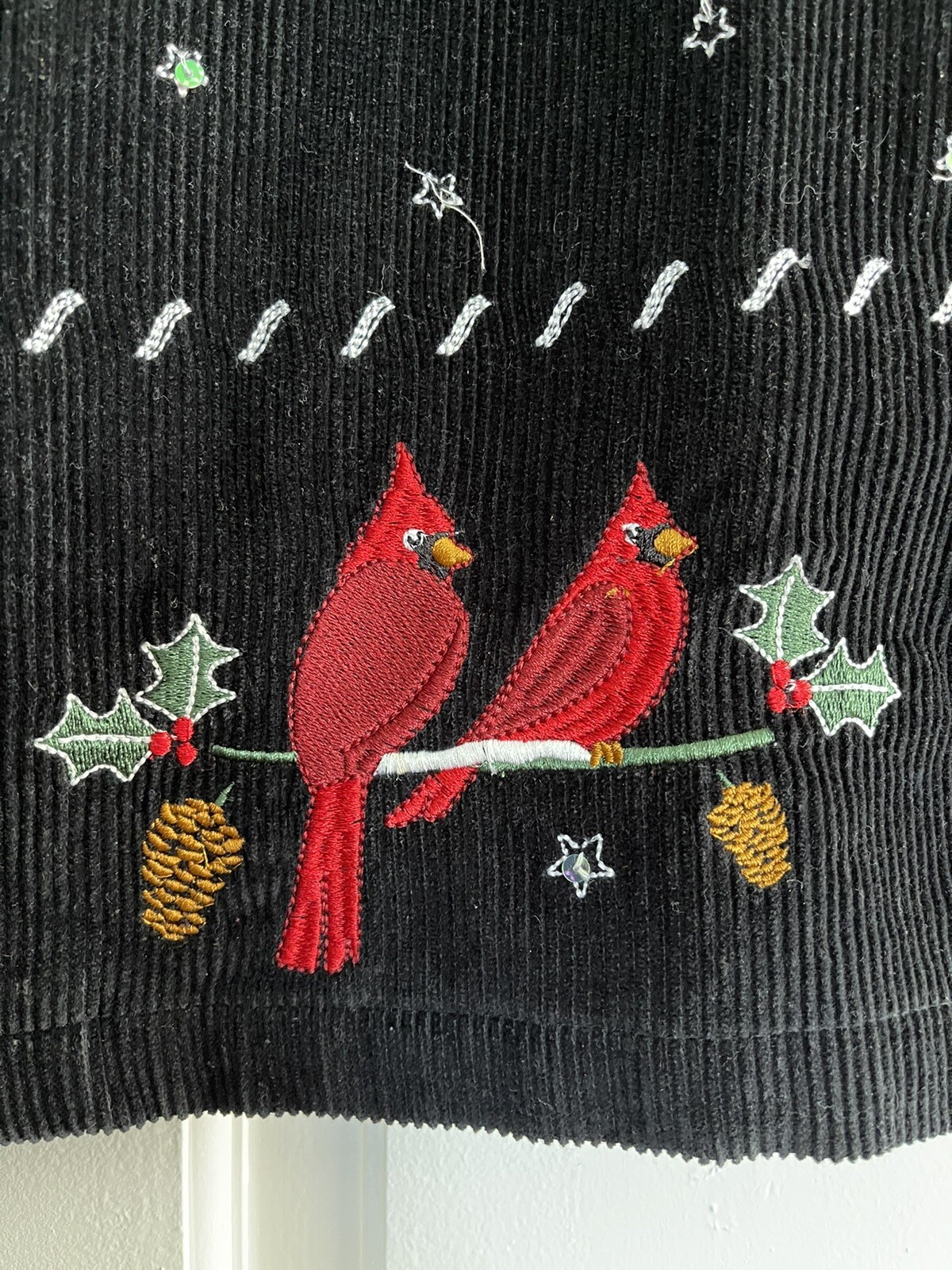 Baxter and Wells black corduroy and cardinal vest Sma… - Gem