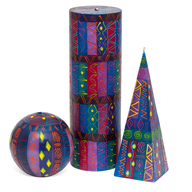 KAPULA - LARGE HAND PAINTED CANDLES - BLUE MOON - FAIRTRADE - SOUTH ...
