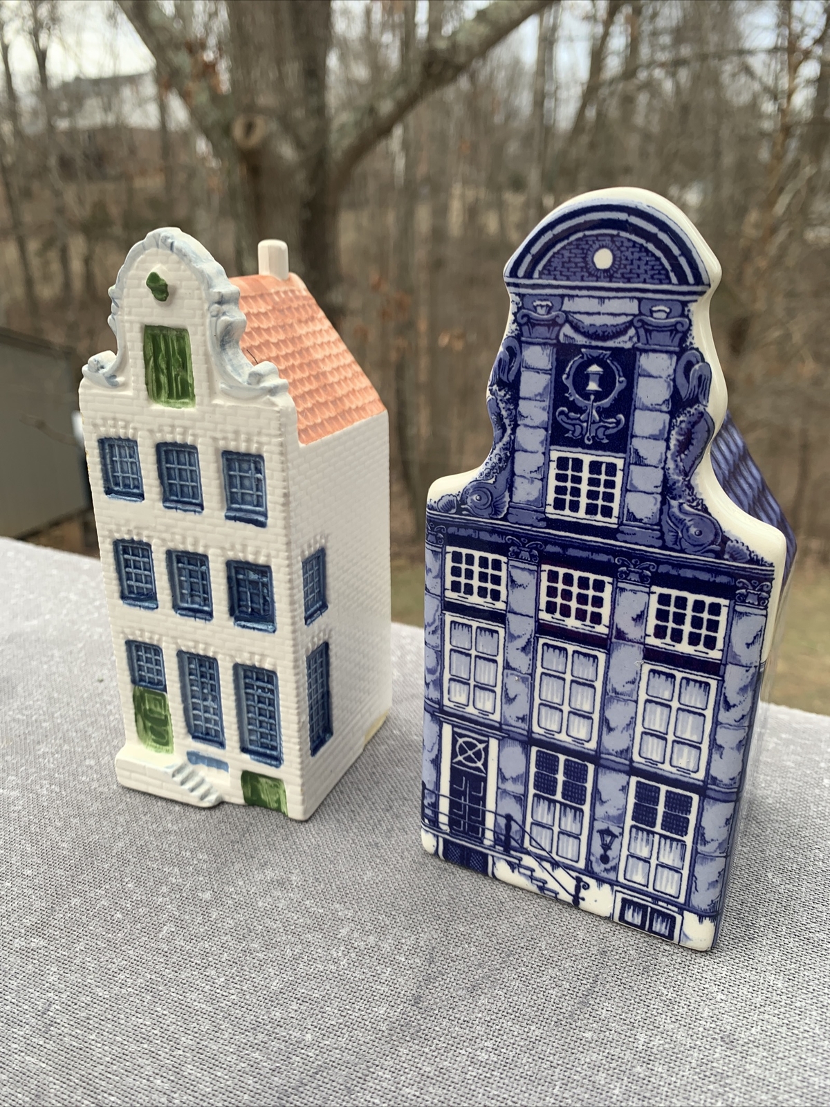 Vintage Delft Blue 1640 RARE #3 CLOCK GABLE Dutch House HOLLAND ...