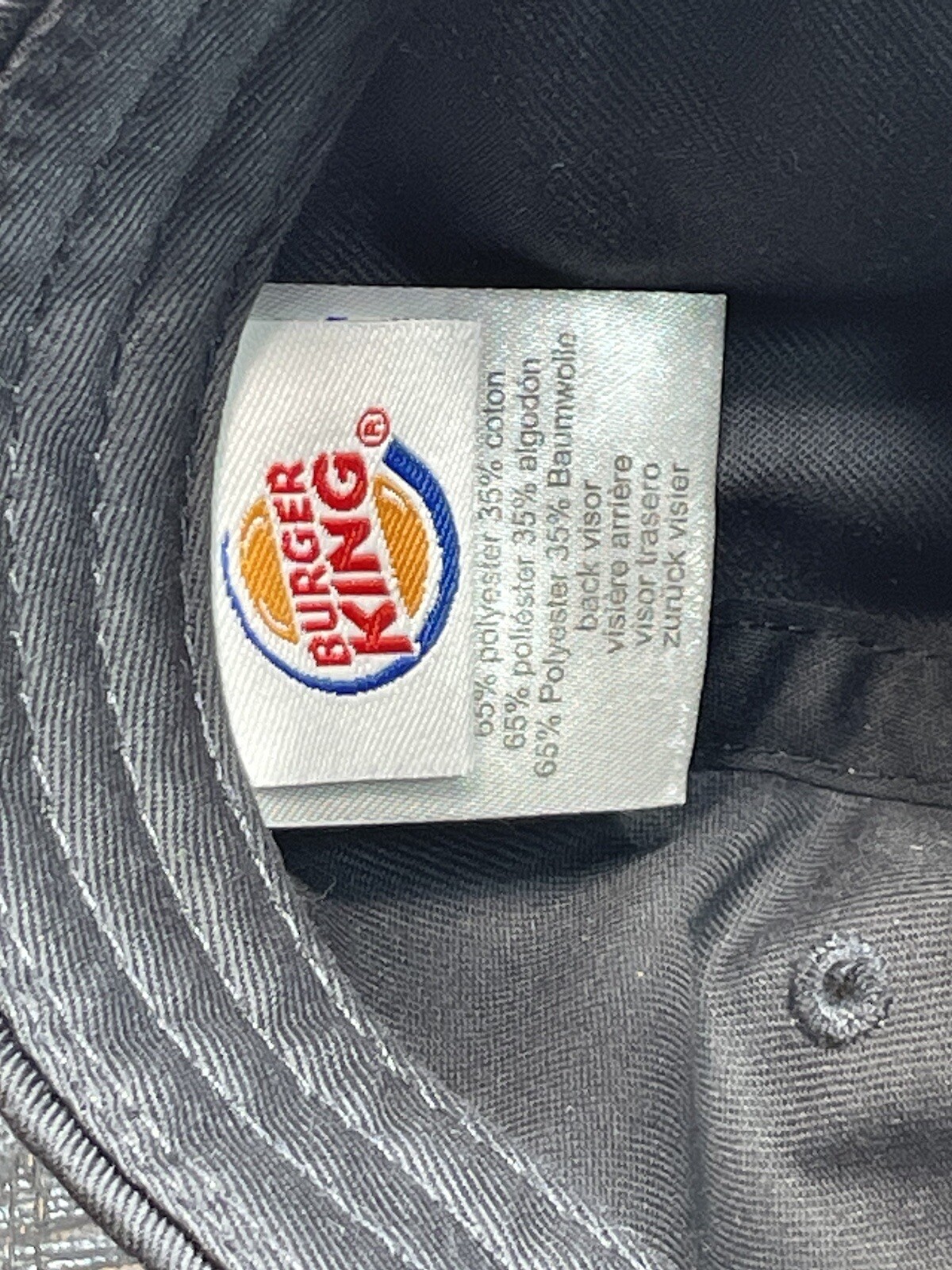 GENUINE BURGER KING Employee Crew Cap Black Adjustabl… - Gem