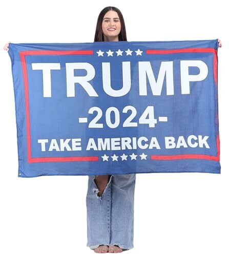 Trump Flag 2024 - Take America Back Again - 100% Cotton - Made in Light ...