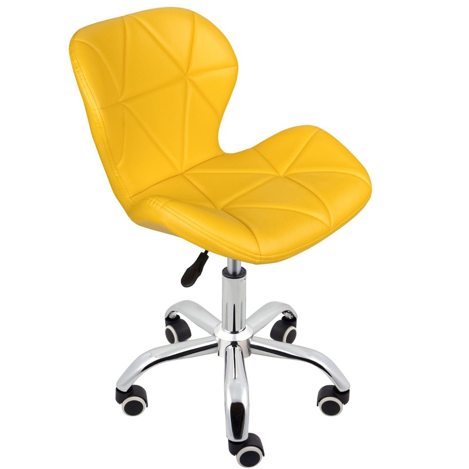 Cushioned Computer Desk Office Chair Chrome Legs Lift Swivel Small ...