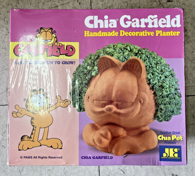 Chia Garfield Handmade Decorative Planter Cat Pet Tested 2004 New ...