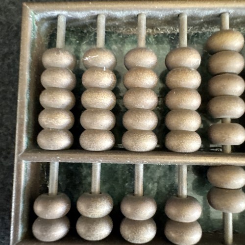 Vintage Handheld Abacus Math Tool Extremely Heavy Solid Thick Metal ...
