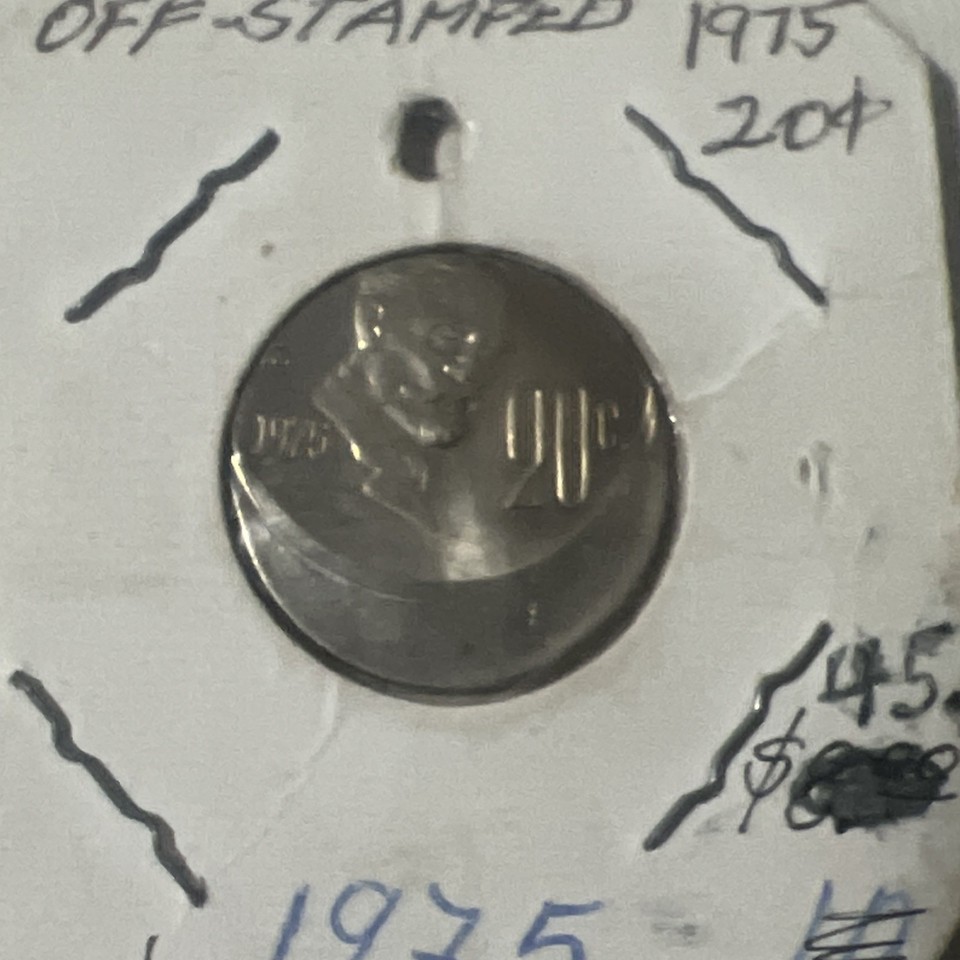 Mexico Mint Error 1975 20 Centavos UNC Condition Struck Off Center ...