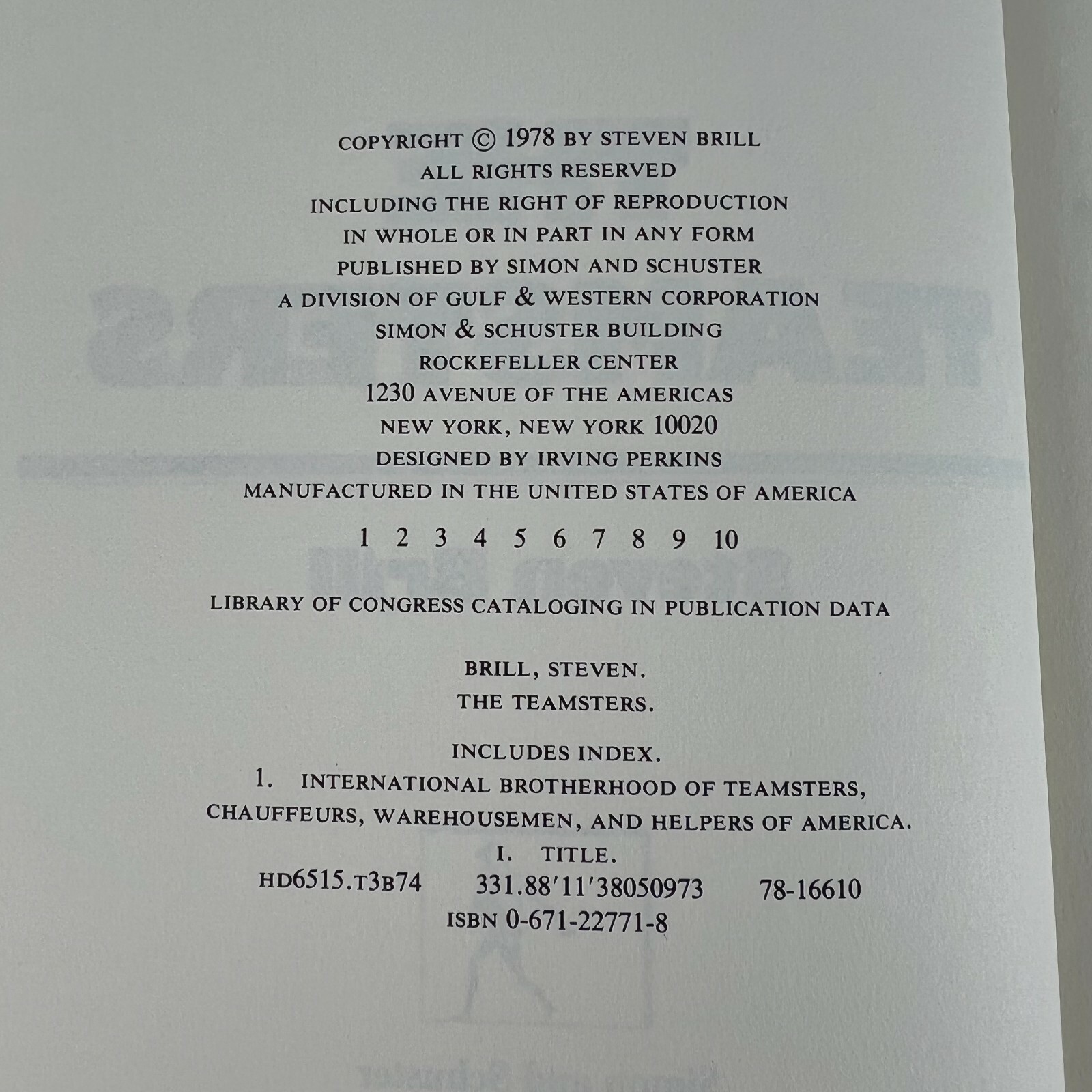 The Teamsters Hardcover Book Steven Brill 1st Edition 9780671227715 | eBay