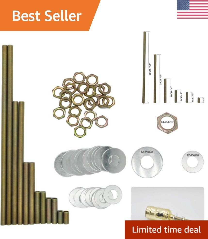 Lamp Rod Assortment: Thread Pipe - Zinc Coated - 12" Nipples, 24 ...