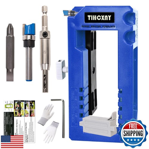 TIHCXNY (Blue) Door Hinge Router Template, Door Clamps, Door Mortise ...