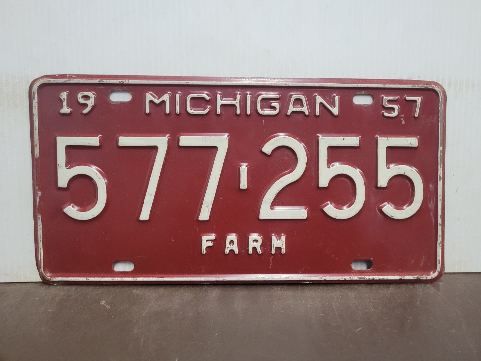 1957 Michigan FARM License Plate Tag Original. | eBay