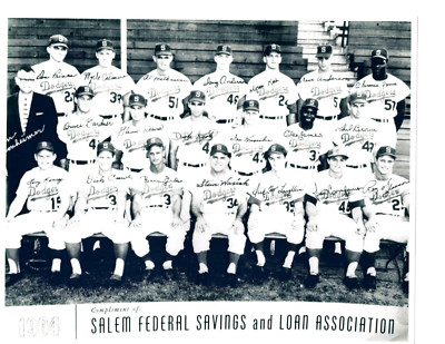 1964 SALEM DODGERS 8X10 TEAM PHOTO BASEBALL LOS ANGELES CAMPANIS JAMES ...