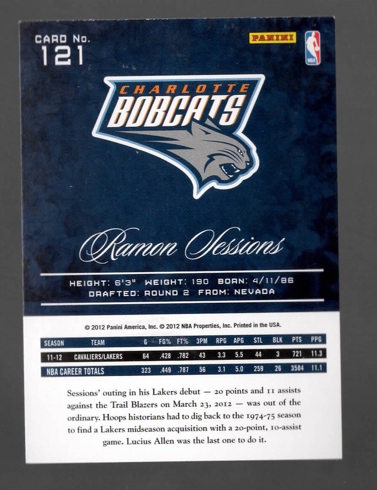 2012 Panini Prestige #121 Ramon Sessions Near mint or better | eBay