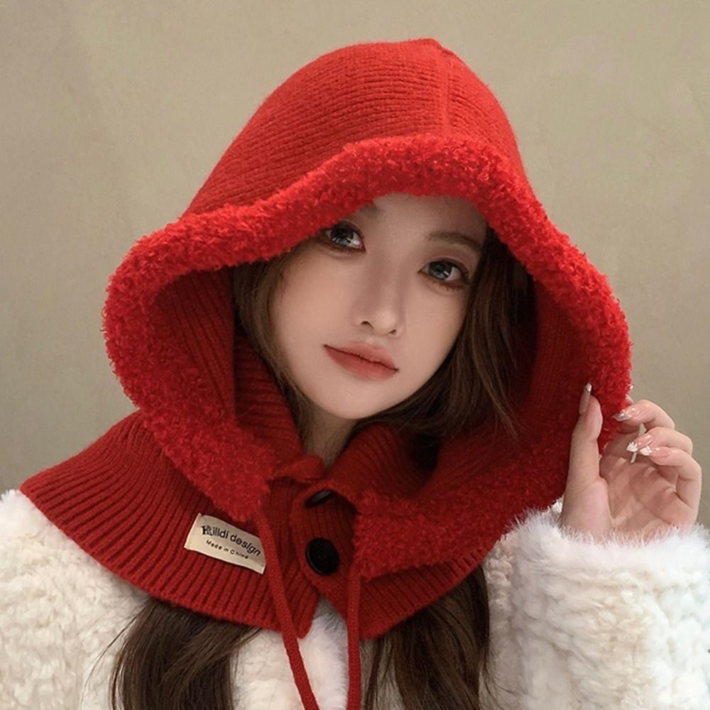 Ear Protection Women Winter Balaclava Hats One-Piece Neck Collar ...