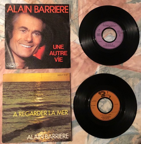 2 Disques 45 T Alain Barrière "une autre vie, A regarder la mer" | eBay