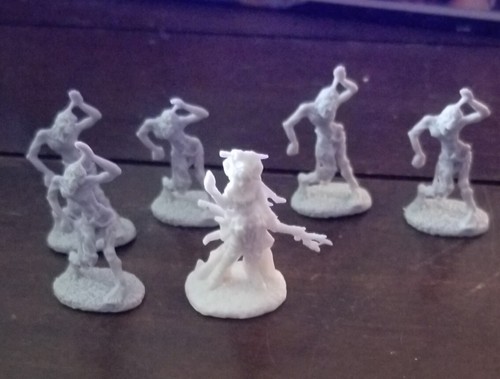 Reaper Bones. Half elf Witch and 5 Zombies, 28mm DnD Frostgrave | eBay