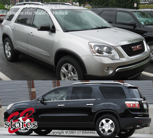 For GMC Acadia 2007-2016 Outside-Mounted Deep Black JDM Window Visors ...