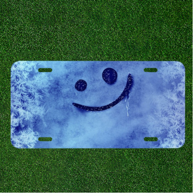 Custom Personalized License Plate Auto Tag With Smiley Face In Blue ...
