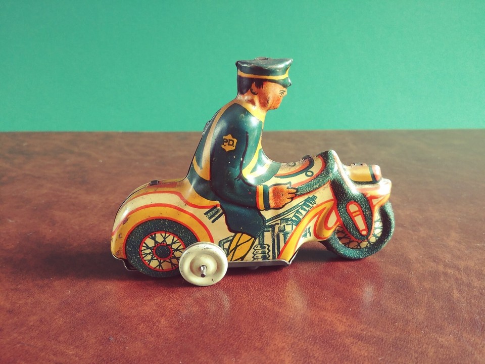 Marx Toys Tin Wind-up Mystic Police Motorcycle Tinplate | eBay