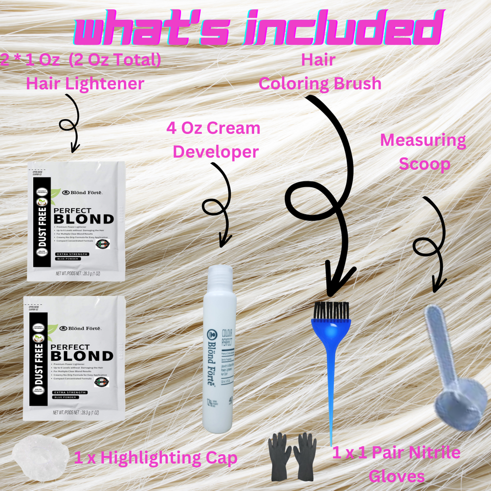 Professional Hair Bleach Lightener Kit for all Hair - 20/30/40 Volume ...