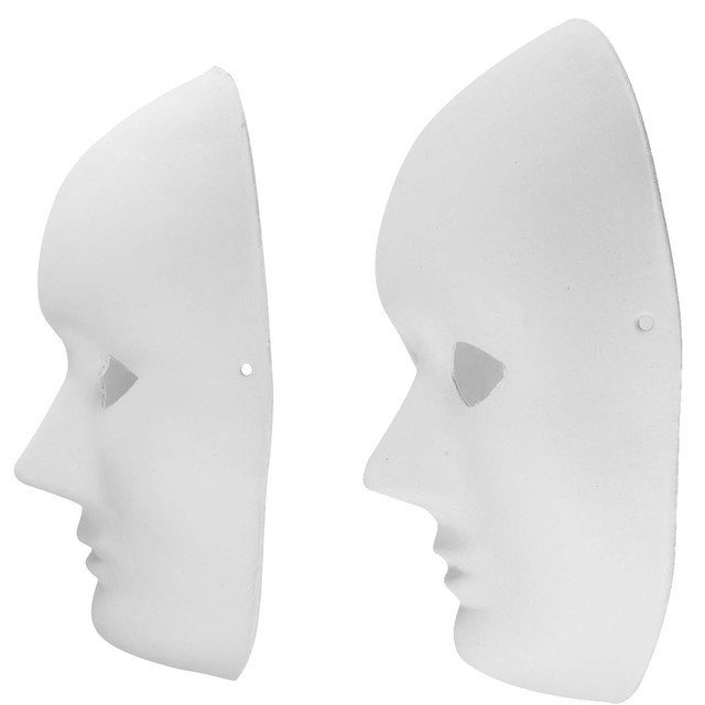 10 Pcs DIY White Paper Masks Masquerade Blank Full Face Masks Women Men ...