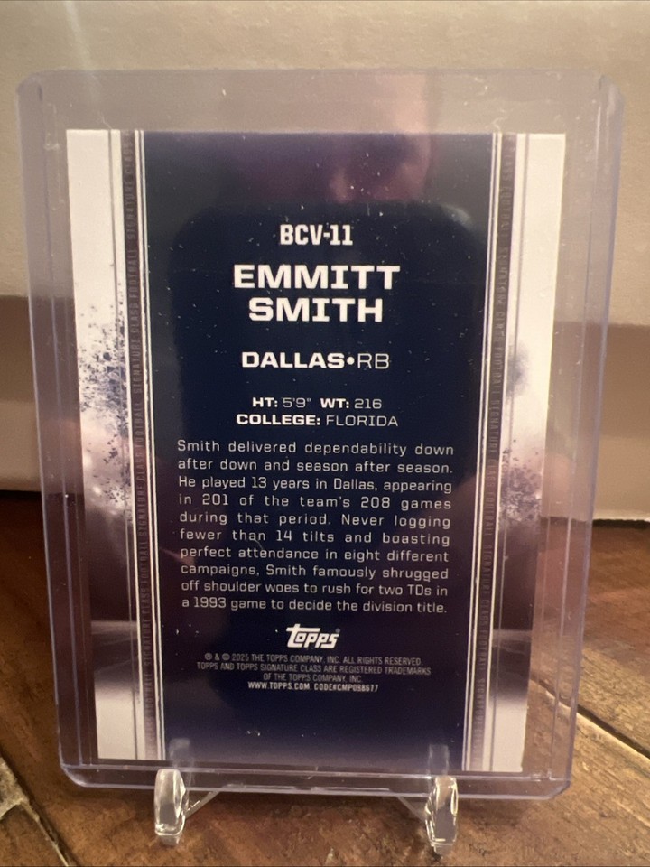 2025 Topps Signature Class- Emmit Smith Green Refractor No. BCV-11 #118 ...