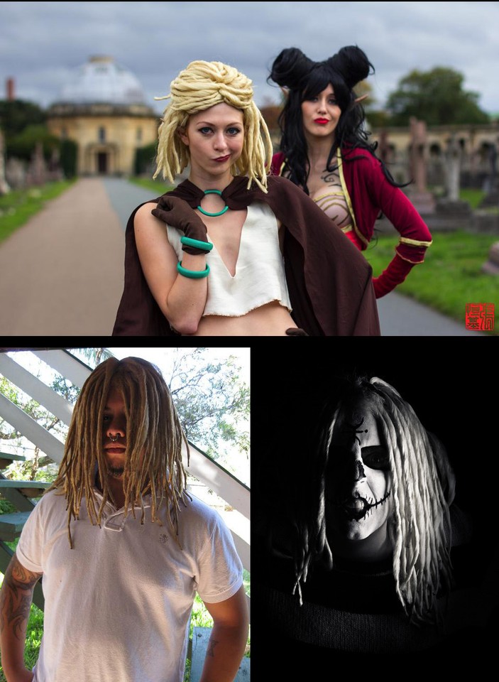 *Dreadlocks Full Head Wig* Hair Falls Dreads Gothic Cosplay Rastafarian ...