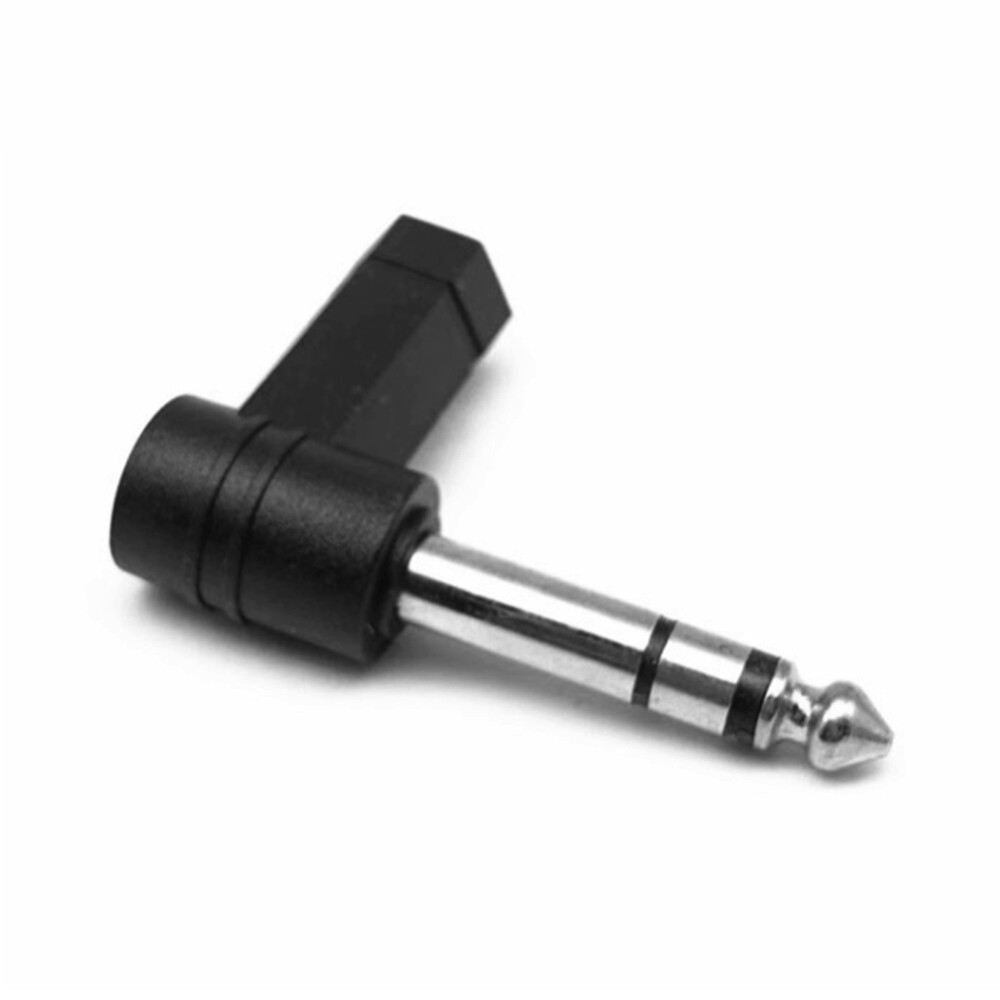 6.35mm Male to 3.5mm Female Right Angle Stereo Audio Adapter 90 Degree ...