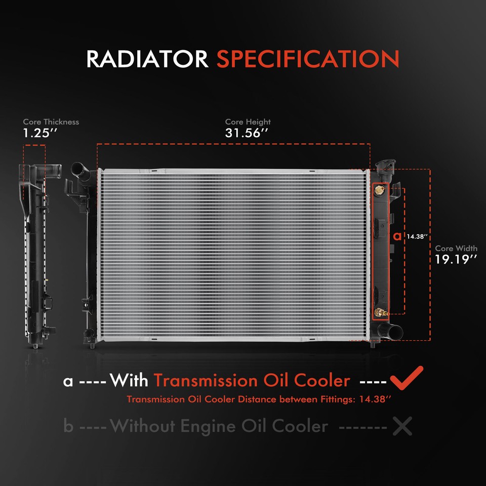 Radiator with Oil Cooler for Dodge Ram 1500 2500 3500 3.9L 5.2L 5.9L ...