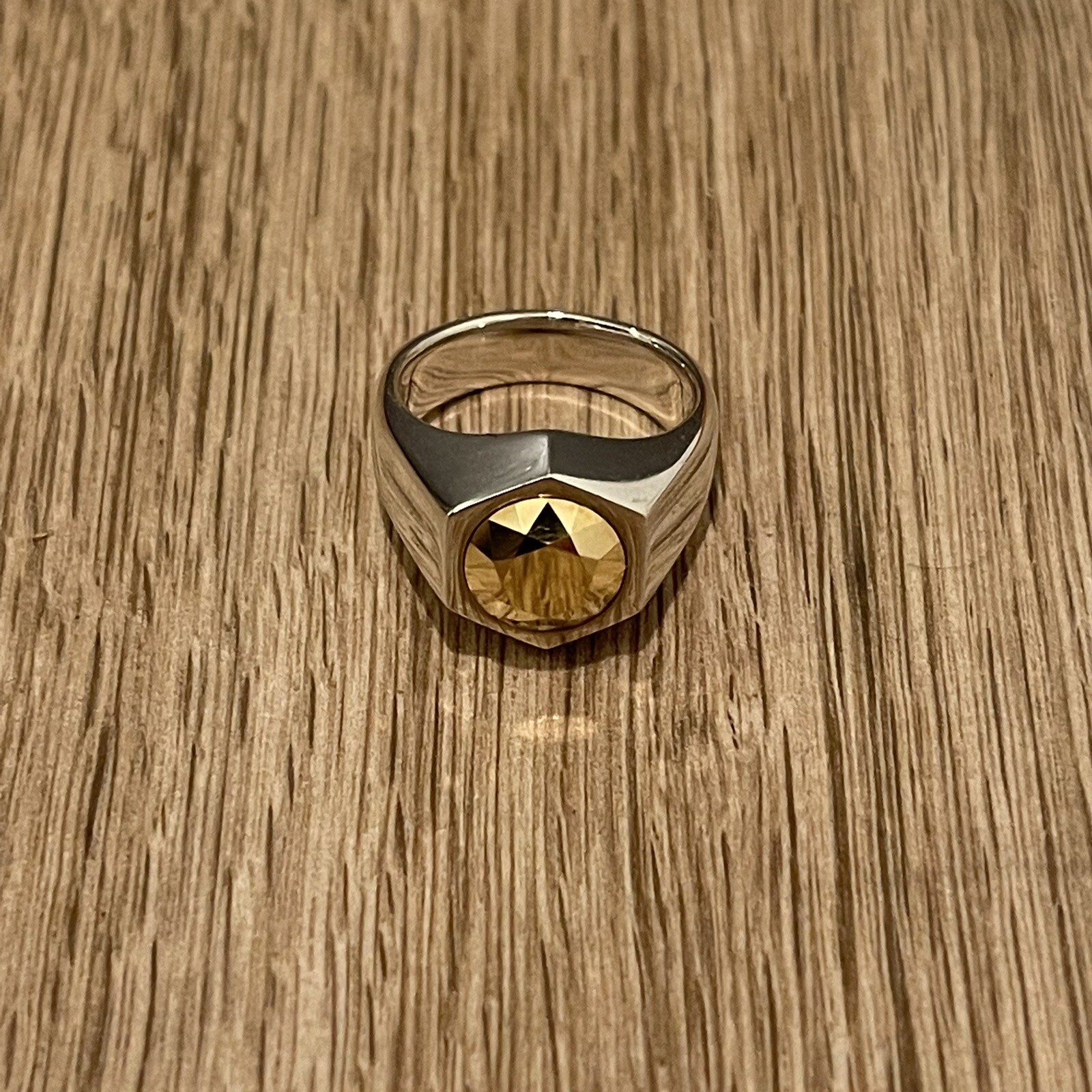 Tiffany & Co Elsa Peretti Esagono Silver & 18k Gold Faceted Womens Ring ...