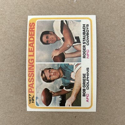 1978 Topps Football Passing Leaders Bob Griese Roger Staubach Card #331 ...