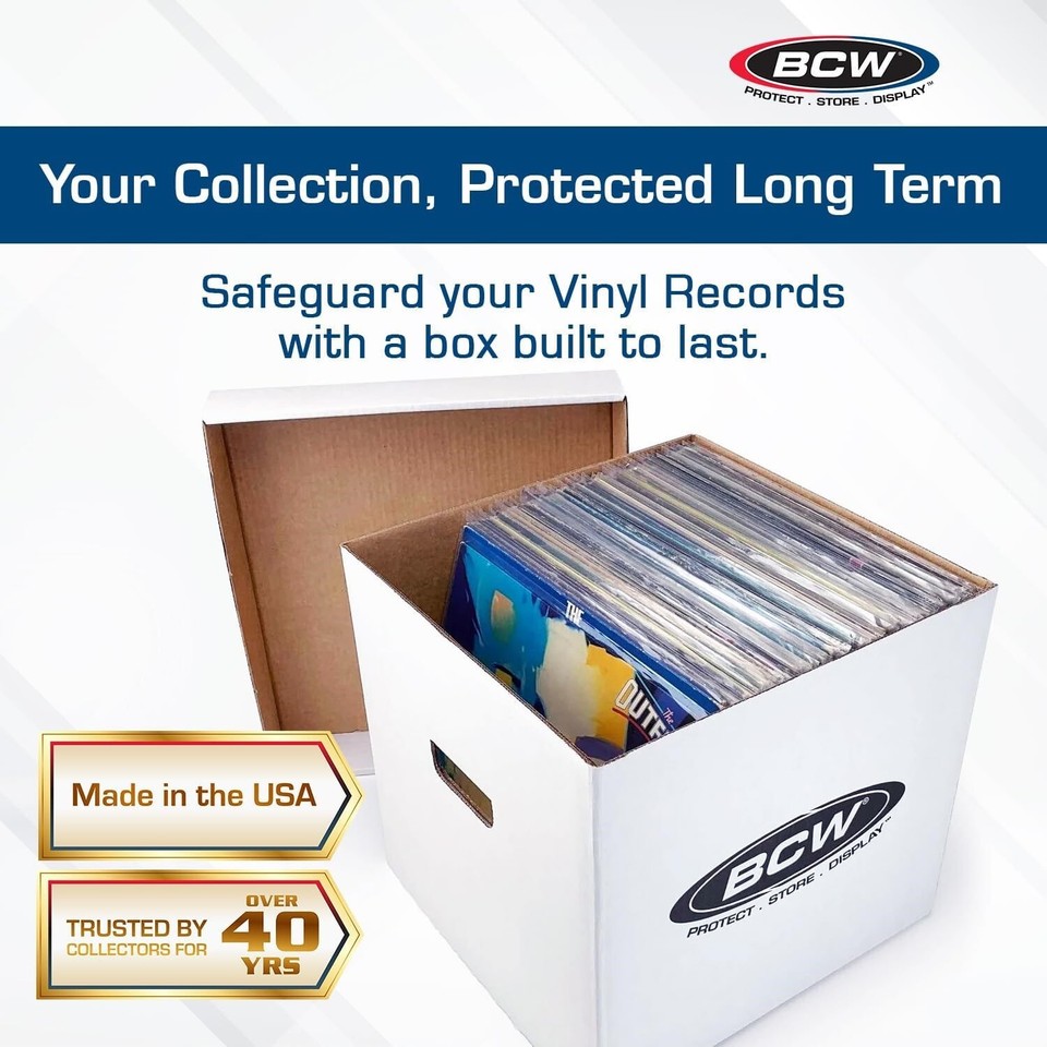 5 BCW Cardboard Record Storage Archive Box For 33 RPM 12" Vinyl LP ...