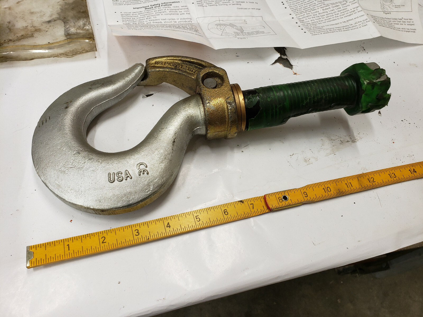 Crosby 1050870 BL-I 8I 5.5 Ton Rollox Bullard Hook 1.13 x 5.13 w/Nut ...