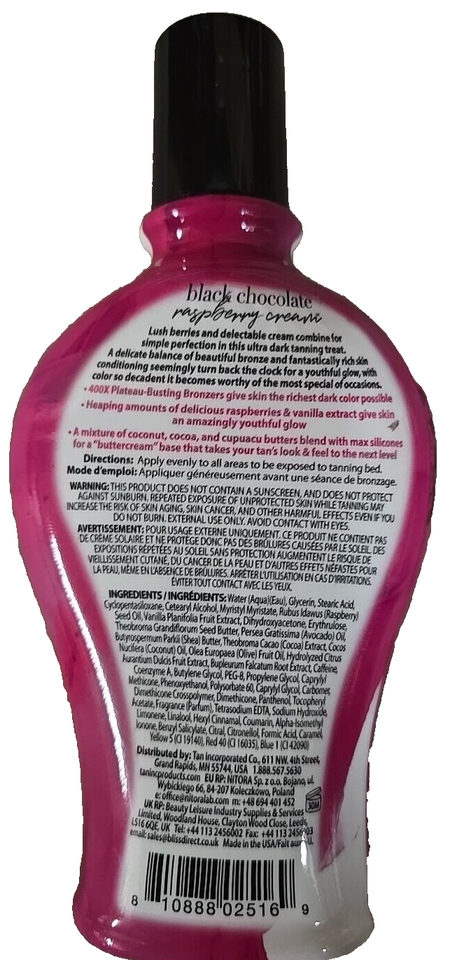 DOUBLE DARK BLACK CHOCOLATE RASPBERRY CREAM 7.5OZ TAN INC Tanning Lotion Bronzer | eBay