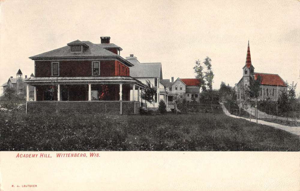 Wittenberg Wisconsin Academy Hill Street View Antique Postcard K100297 ...