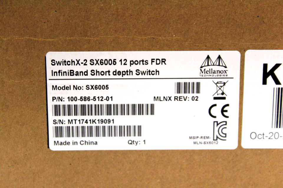 100-586-512-01 Mellanox SwitchX-2 SX6005 Ports FDR InfiniBand Short ...