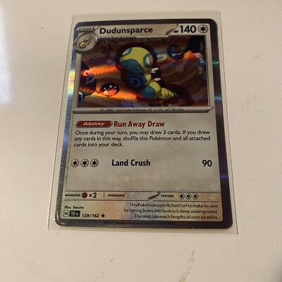 Dudunsparce - 129/162 - Holographic - Rare - Pokémon Trading Card Game ...