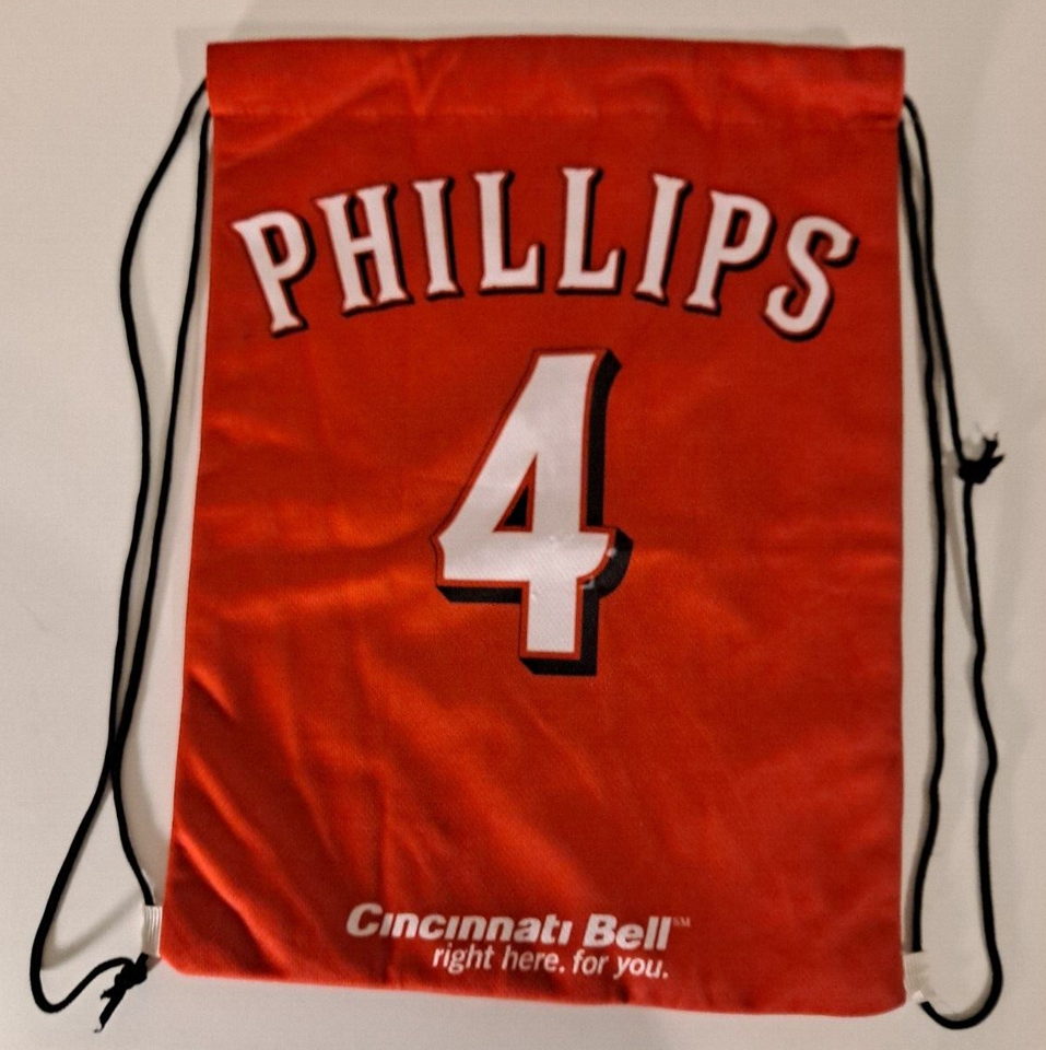 Cincinnati Reds #4 Brandon Phillips Drawstring Bag Backpack 12.5" x 17 ...