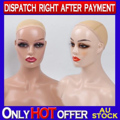 Wig head mold black skin style with base multi-color makeup can be ...